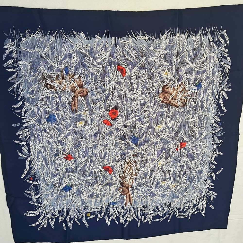 Hermes Paris Vintage “Lapins Blue Silk Rabbit - Gem